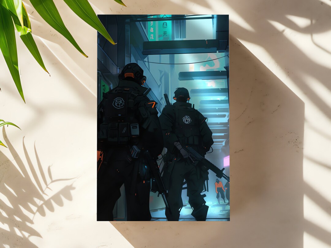 Cyberpunk Urban Patrol 9x4x2 Canvas Art Retrofuturistic Apex Legends ...