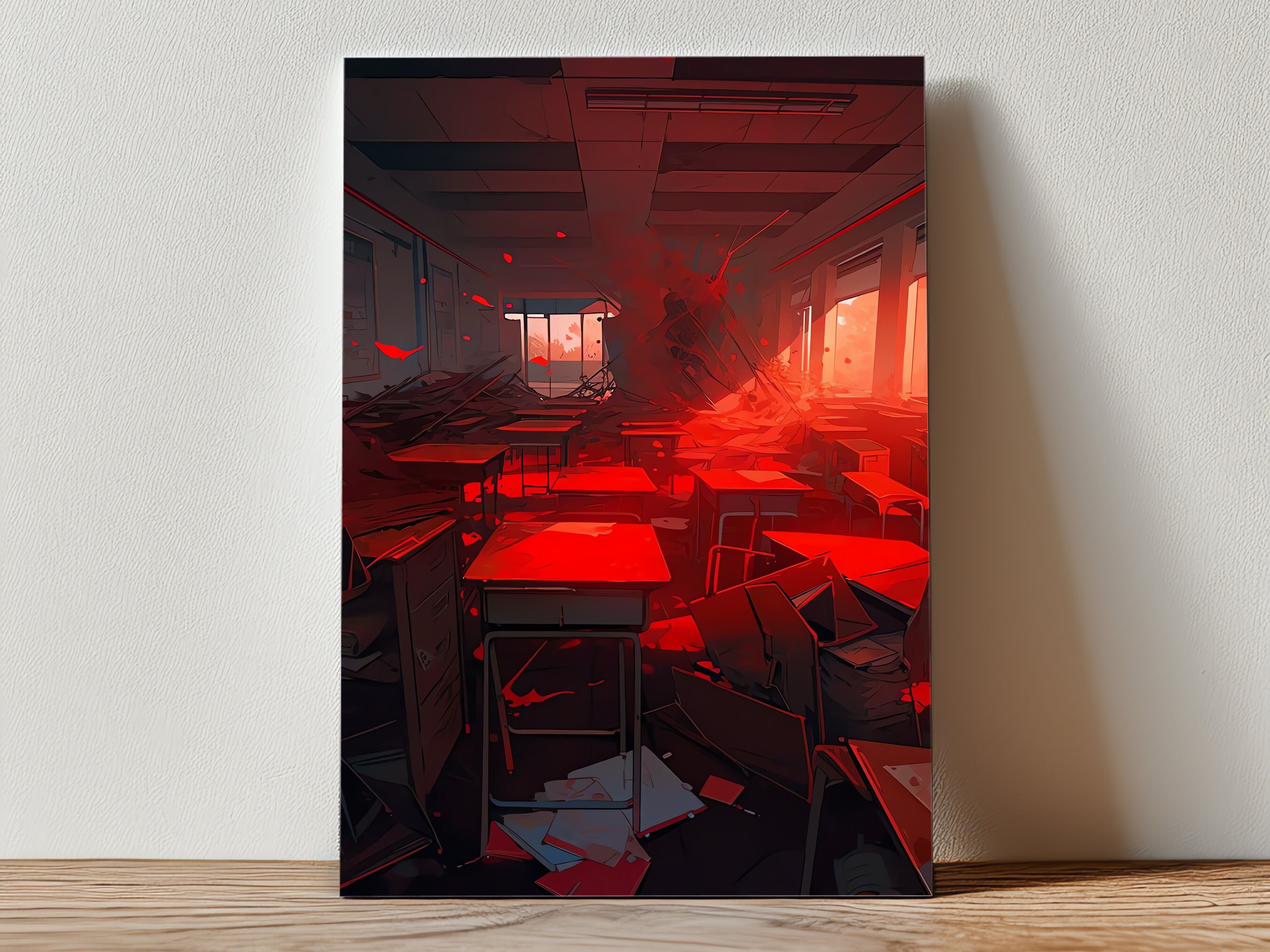 Anime Classroom Scene Concept Art Canvas 4x2 Upscale VFX Keyframe Auto ...