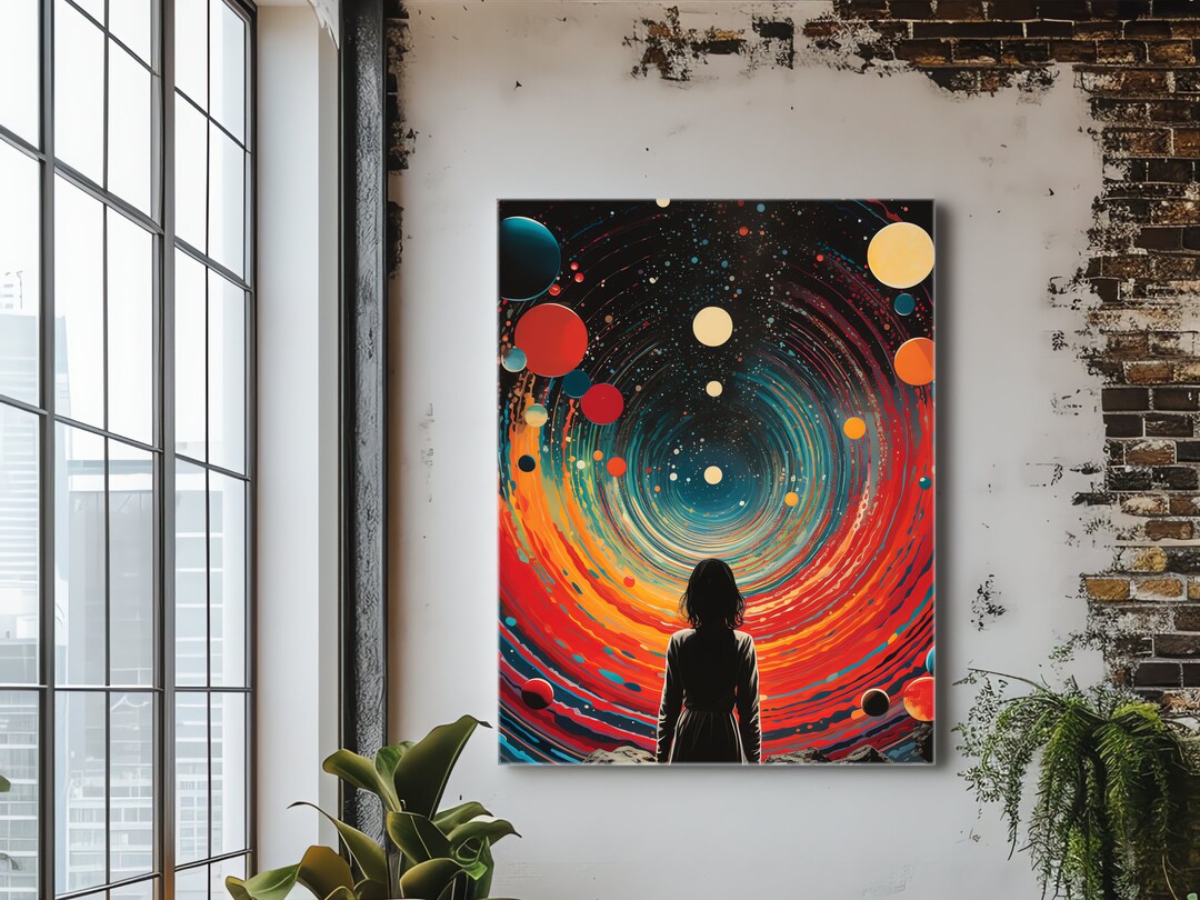 Cosmic LSD Space Art Canvas Poster Planets Painting Woman Art Print ...