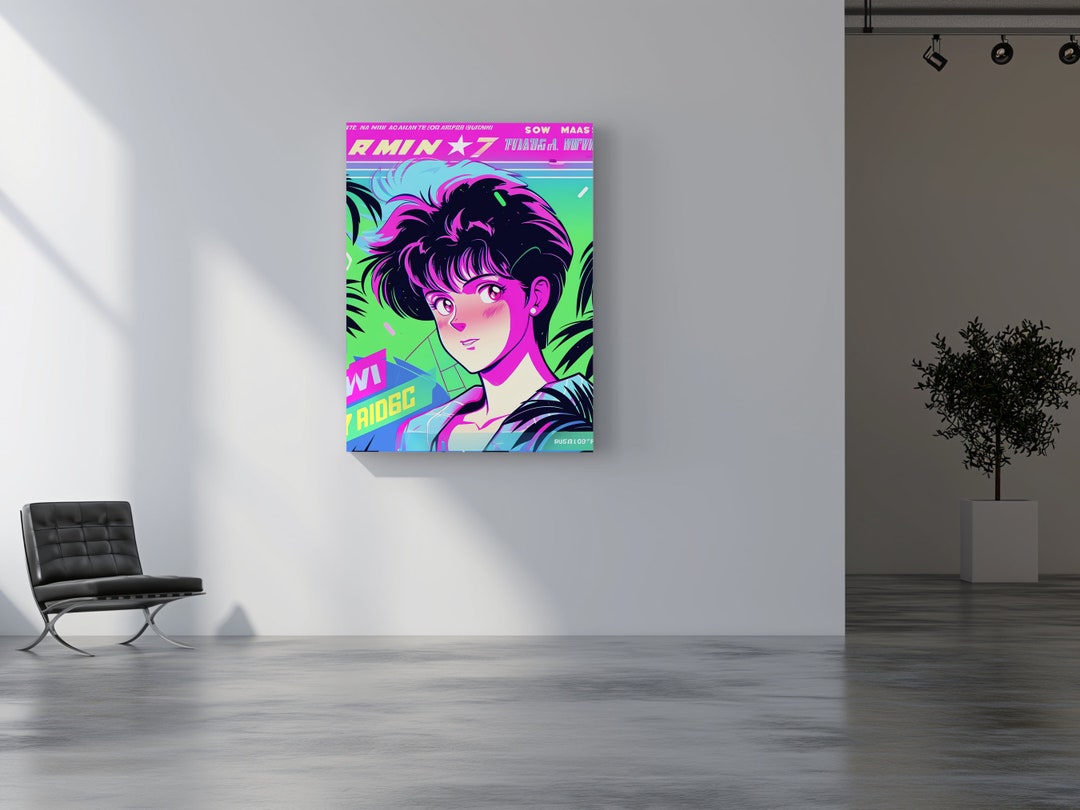 Anime Retrofuturism 80s OVA Style Art Upscaled Short Haired Woman ...