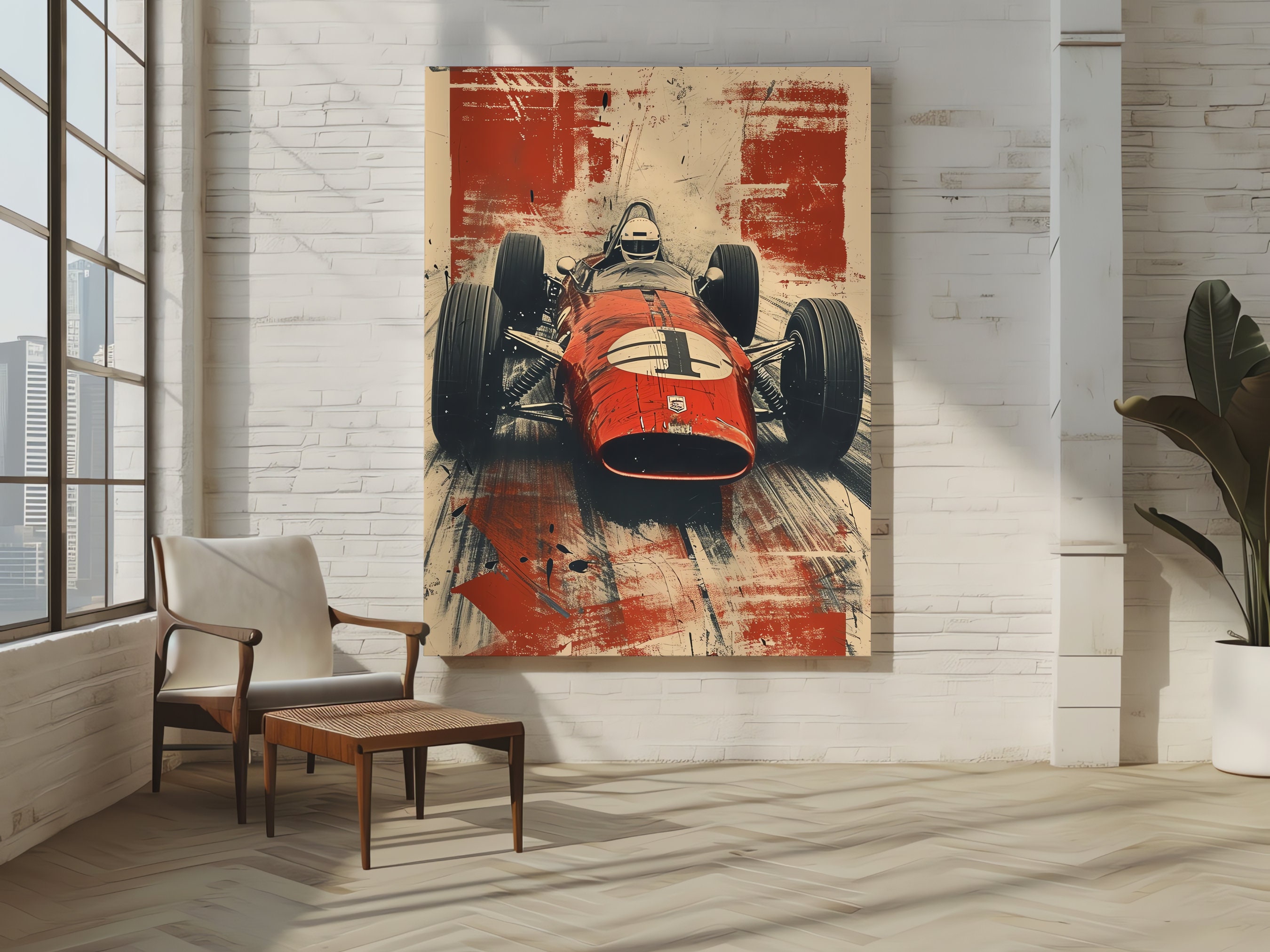 Vintage Racing Car Canvas Art Ultrafine Detail Cobra Automotive Design ...