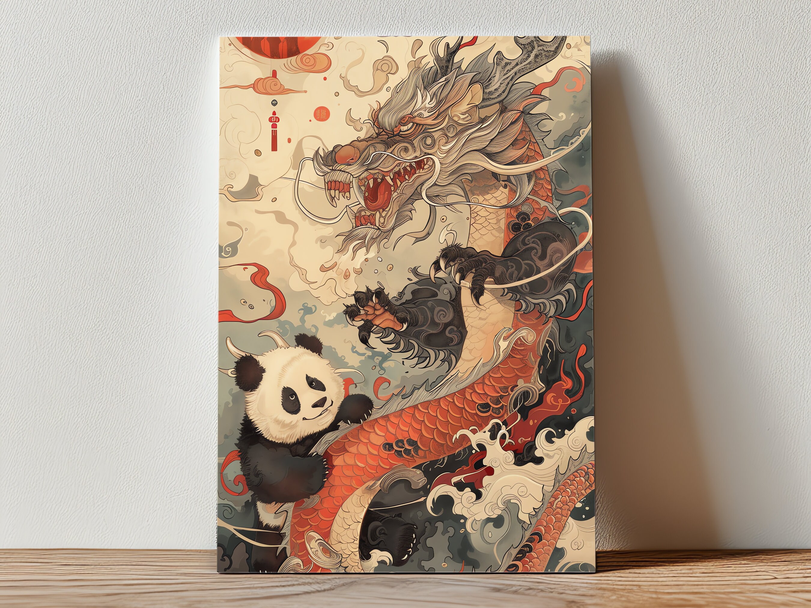 Dragon & Panda Bear Art Award-winning Artist Detailed Pop Surrealism ...