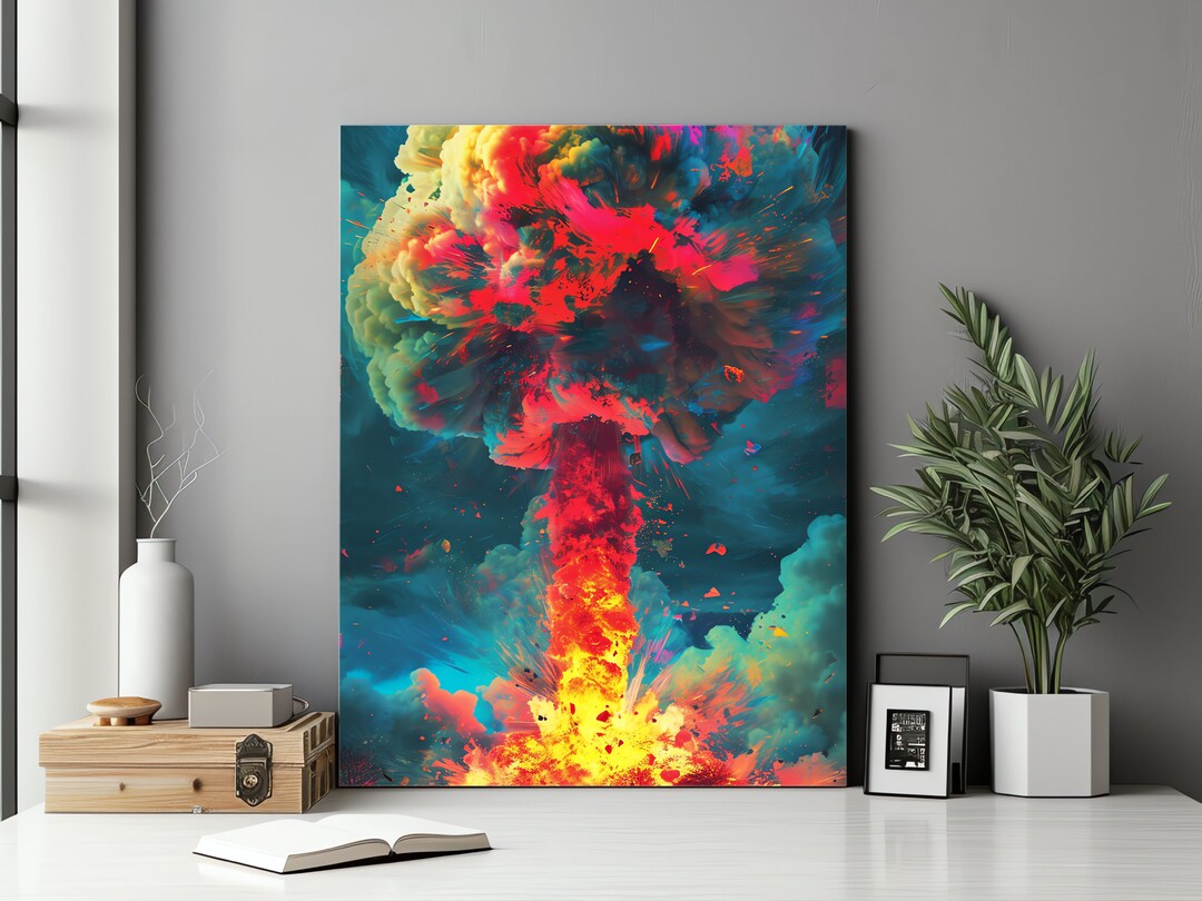 Vibrant Smoke Blast Sky Digital Art Nuclear Bomb Depiction Behance ...