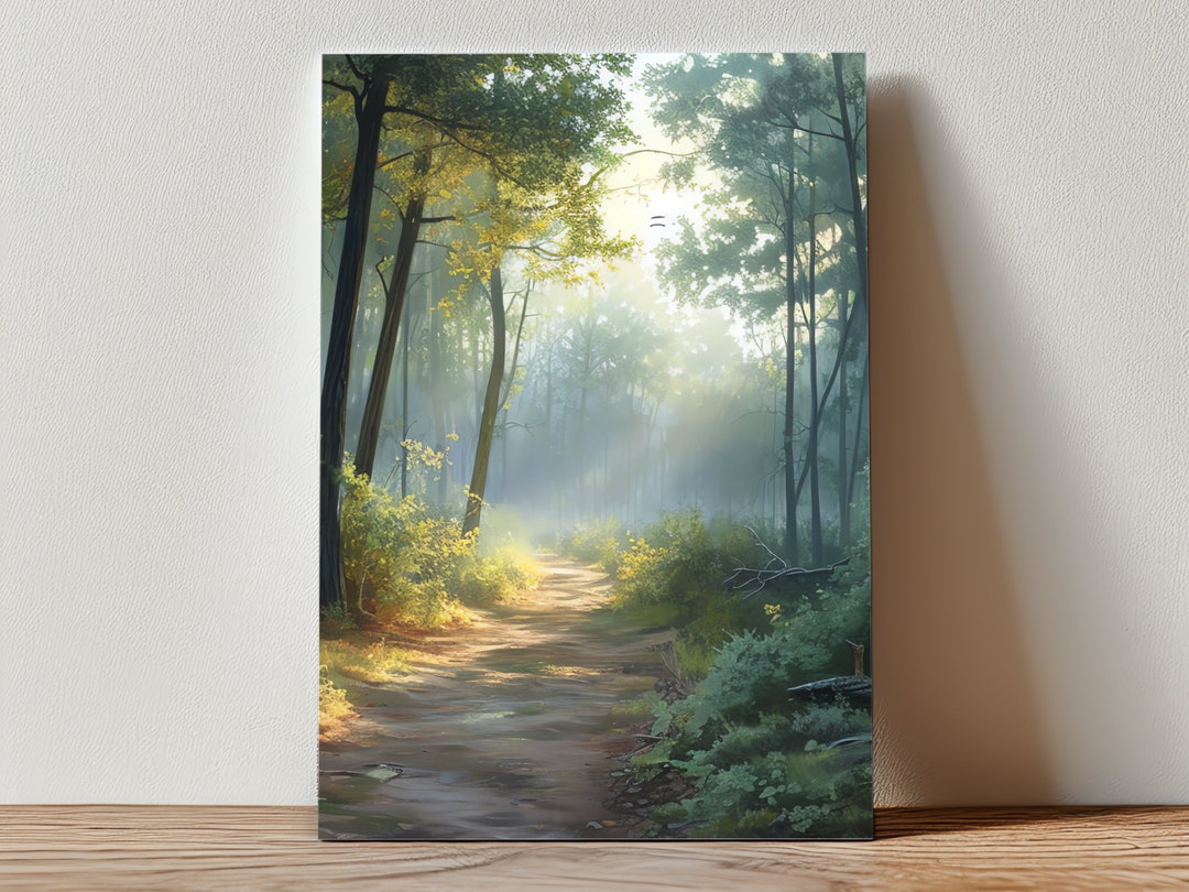 Enchanted Forest Path Fantasy Art Canvas Detailed Matte Painting ...