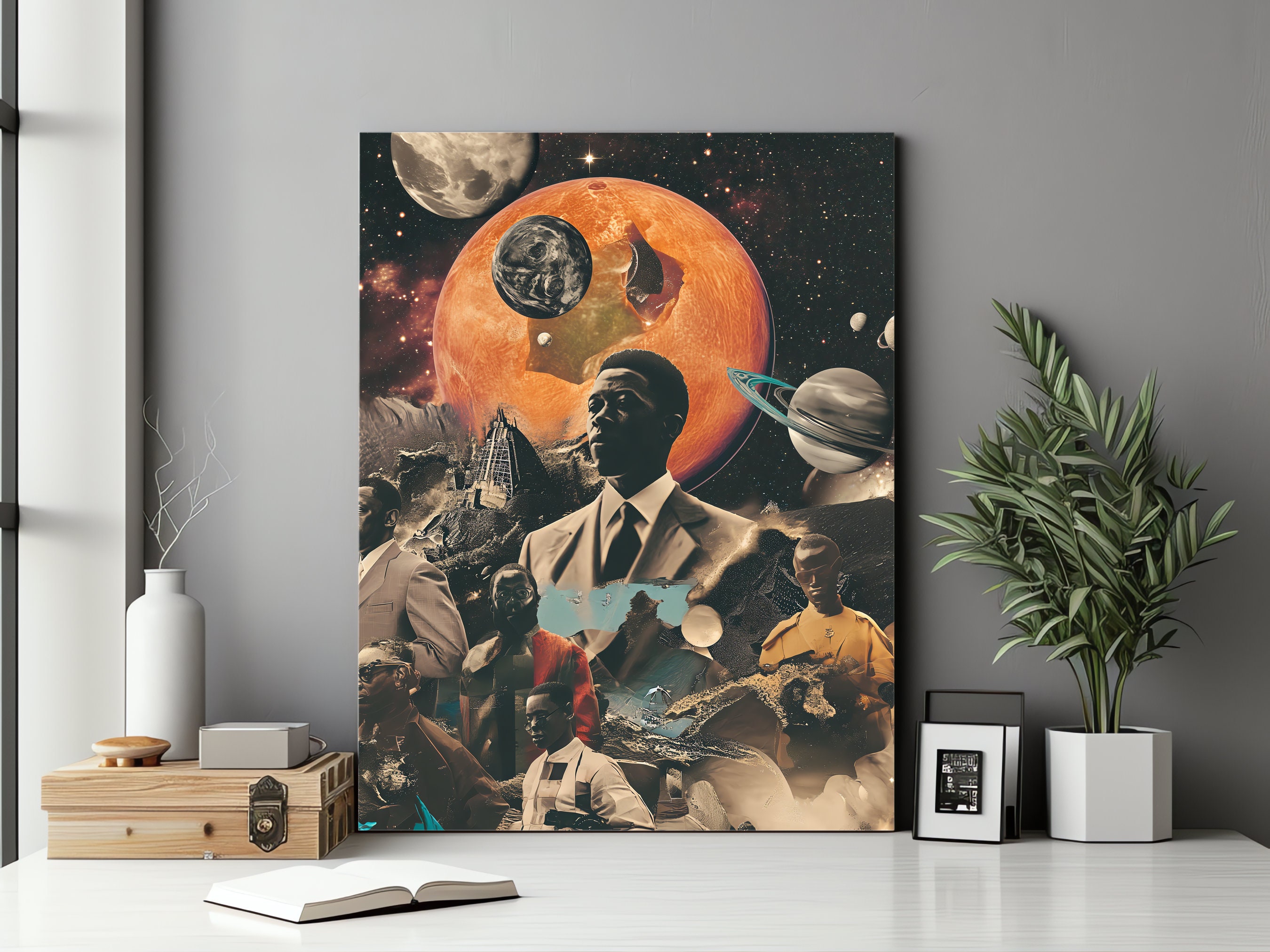 Afrofuturism Collage Art Canvas Award-winning Poster Zulu Album ...
