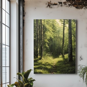 Photorealistic Forest Path Canvas Landscape Artwork Elegant Wall Decor ...