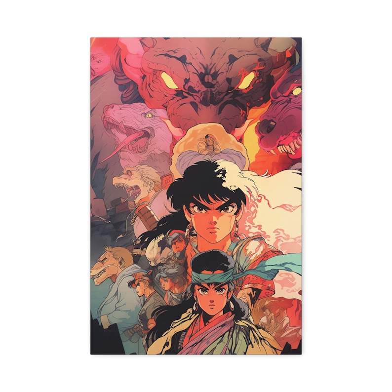 80s OVA Style Anime Characters Poster Art Upscaled X4 X2 Canvas Art ...