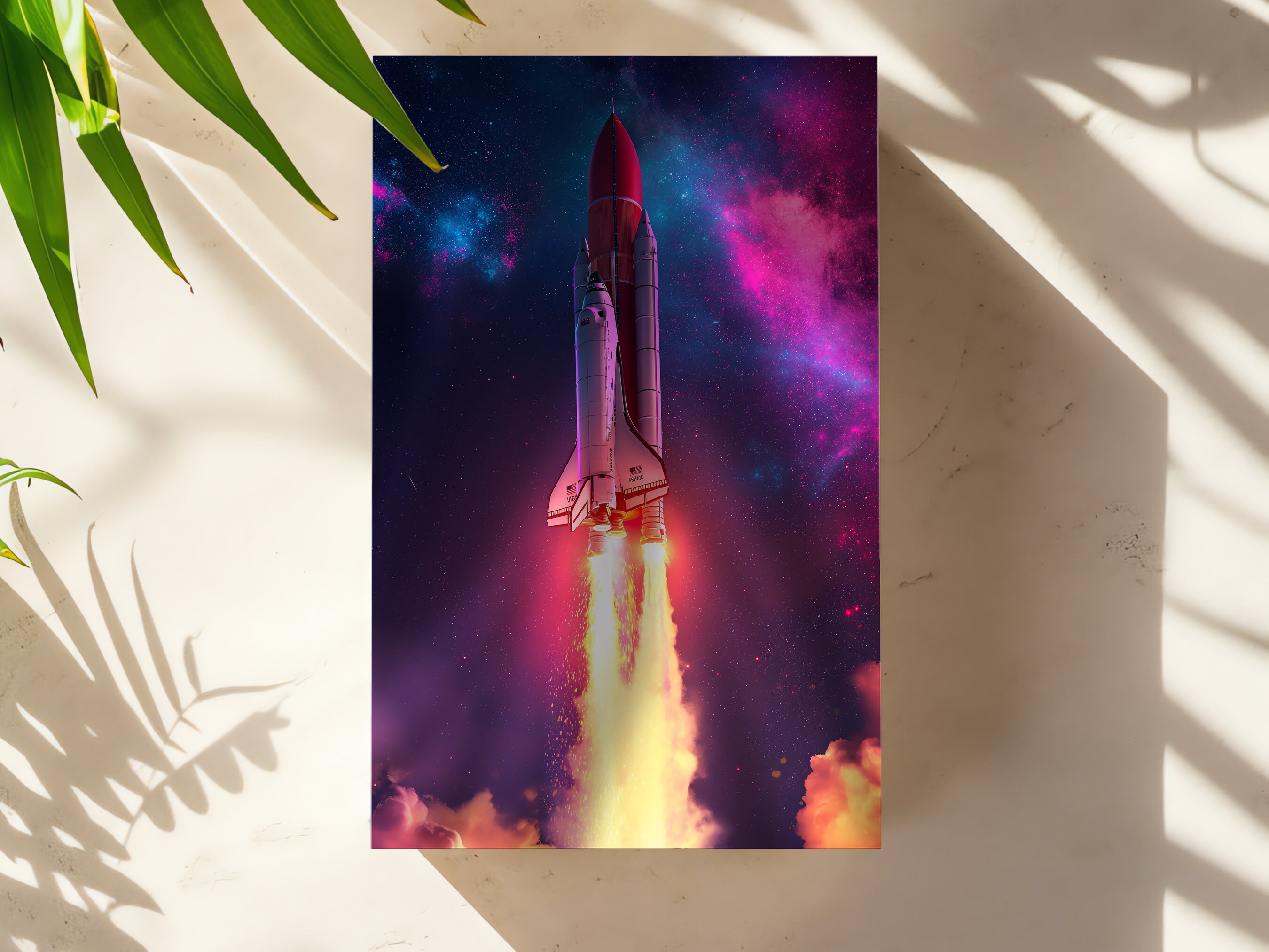 3D Space Shuttle Launch Render Redshift Spectrum Art Cosmic Plane ...