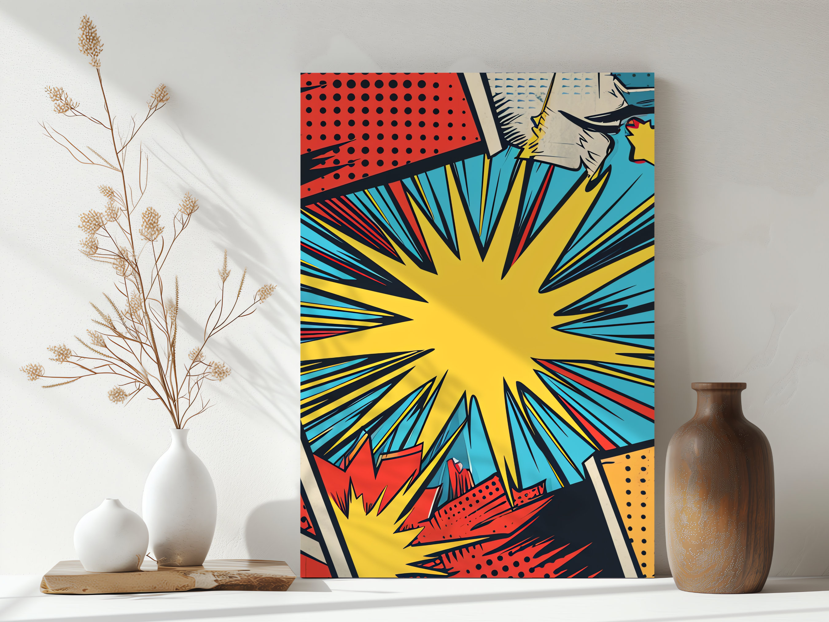 Pop Art Canvas Comic Book Panel Inspired Detailed Patterns Texture ...
