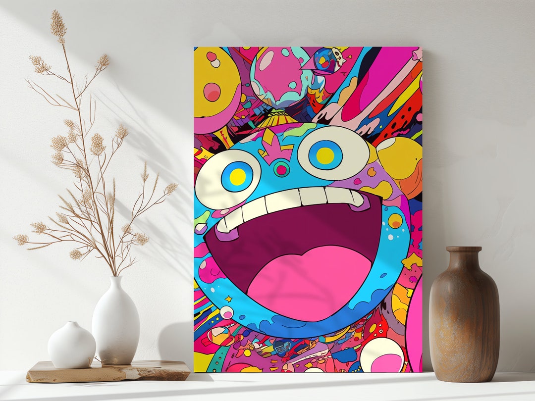 Vibrant Cartoon Canvas Art Maximalism Poster Inspired by Gumball ...