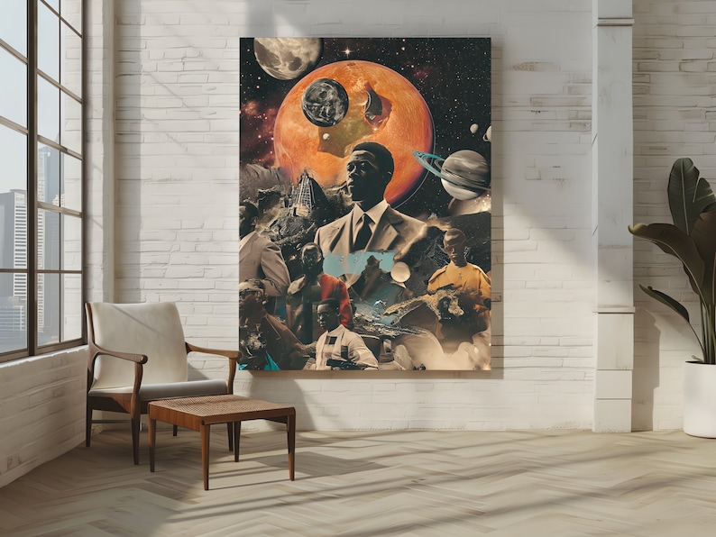 Afrofuturism Collage Art Canvas Award-winning Poster Zulu Album ...