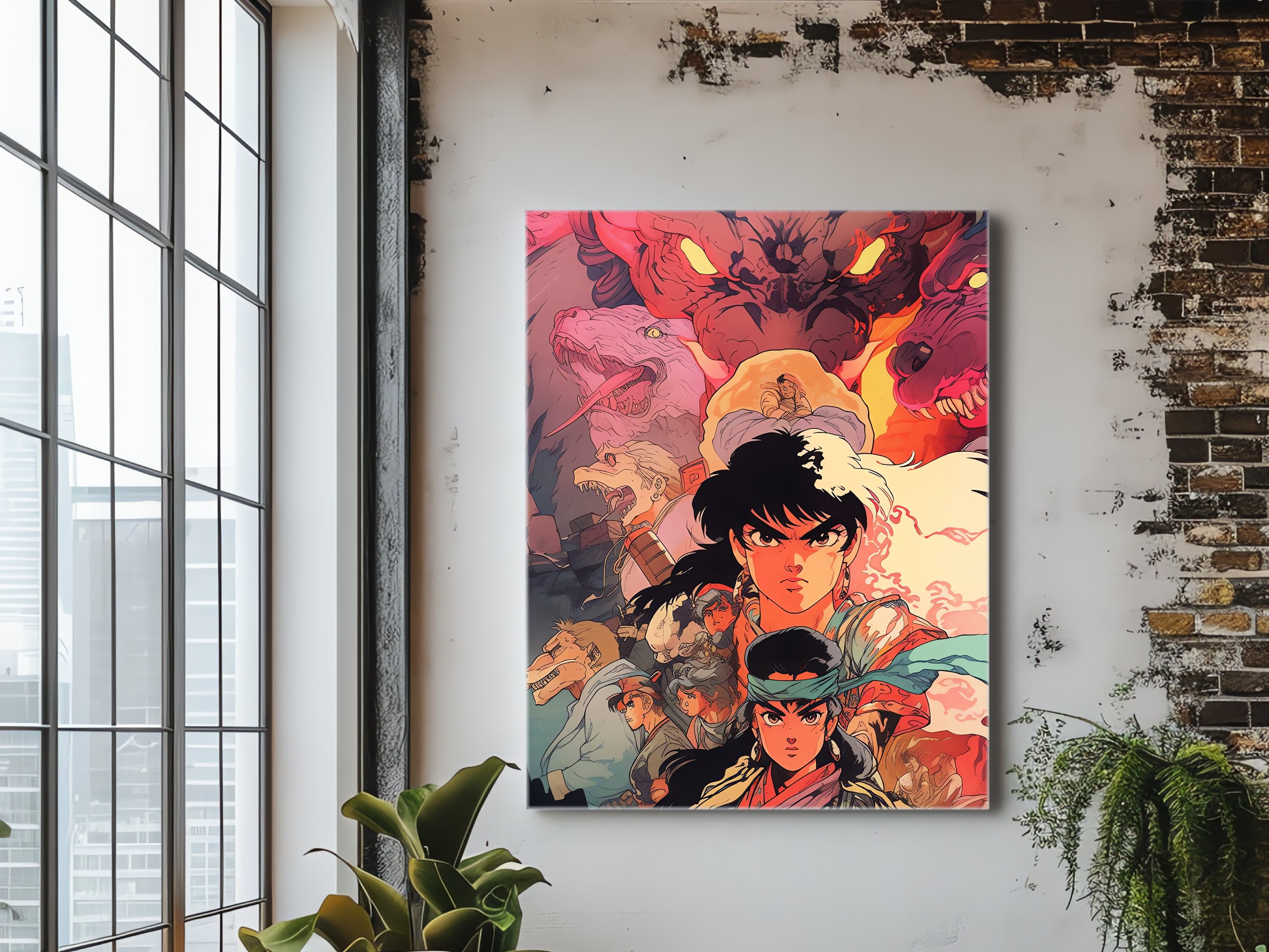 80s OVA Style Anime Characters Poster Art Upscaled X4 X2 Canvas Art ...