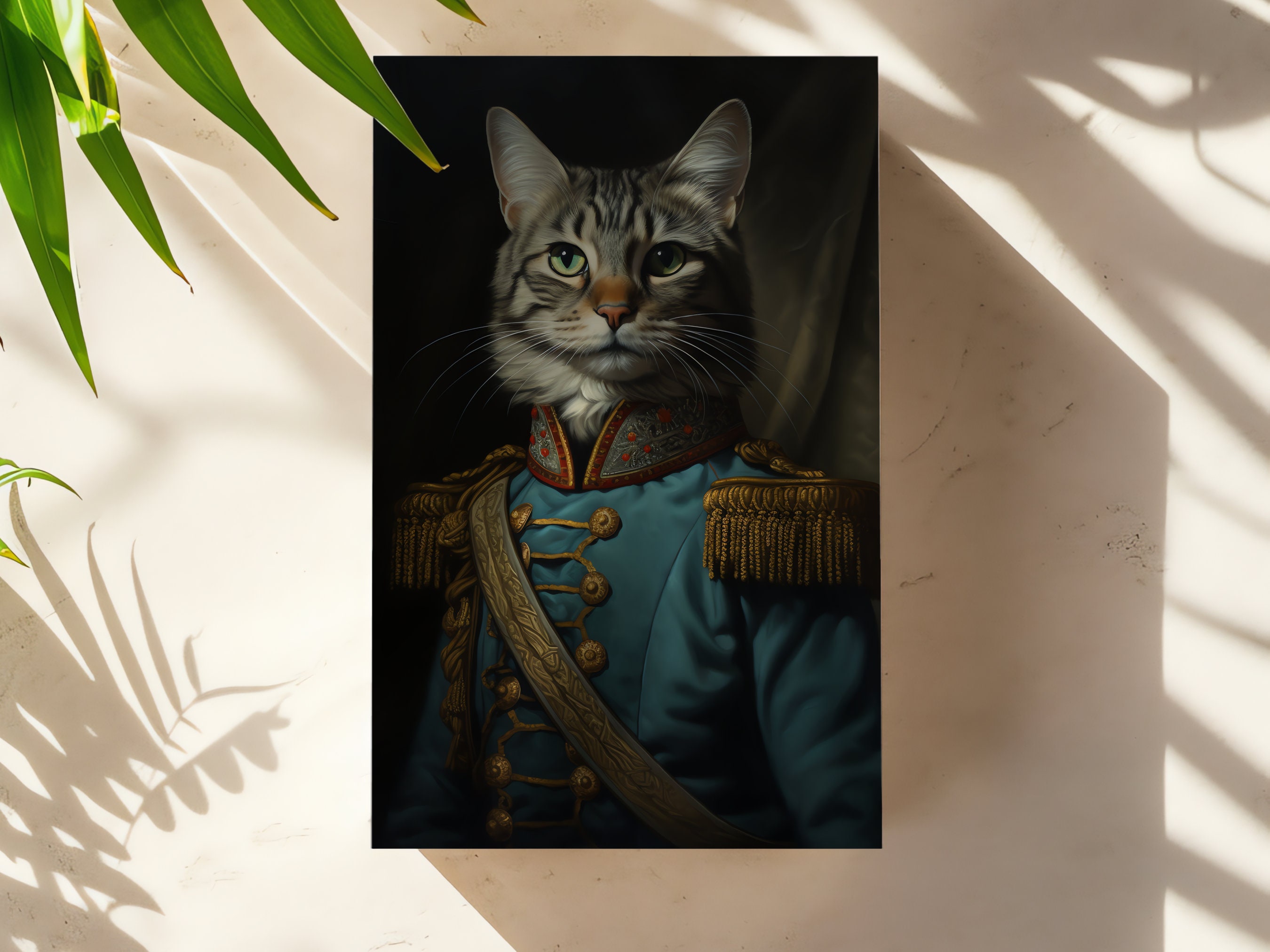 Imperial Kitty Portrait Detailed Furry Art Military Cat Canvas Winner's ...
