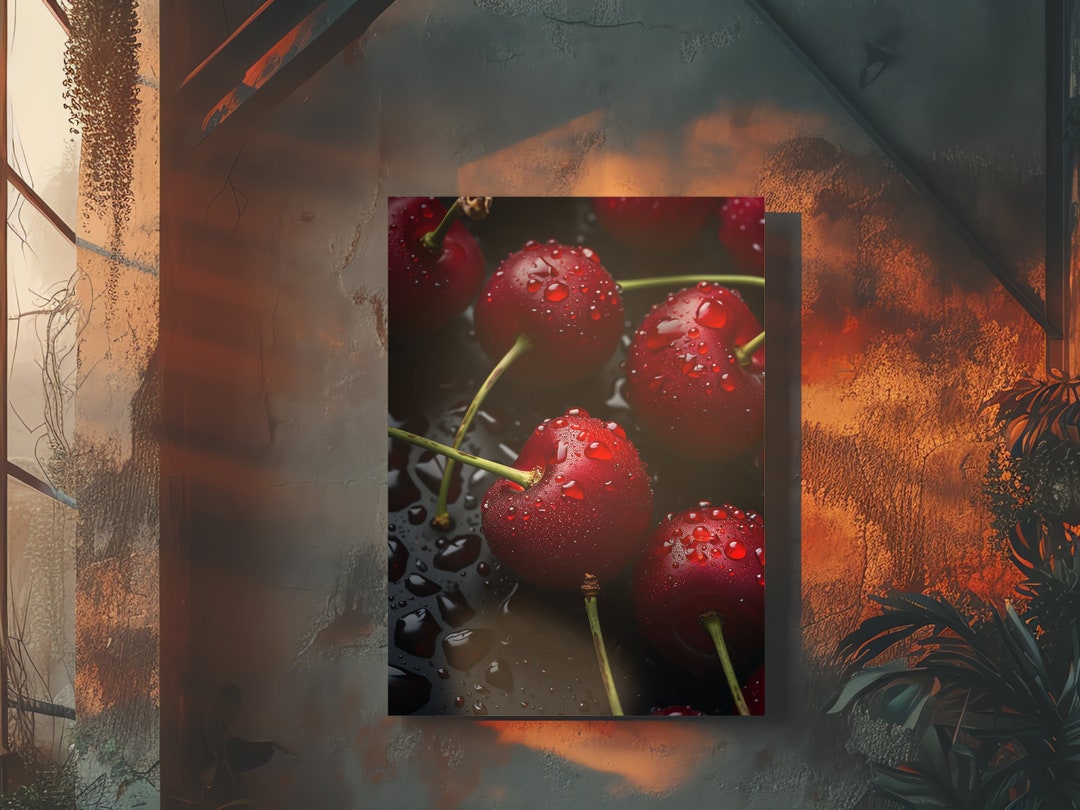 3D Cherry Explosion Art Canvas Inspired by Fruit Fountains Trending Art ...