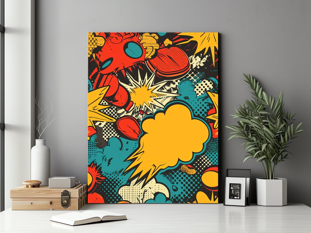 Pop Art Comic Book Panel Detailed Pattern Canvas Surrealistic Texture ...
