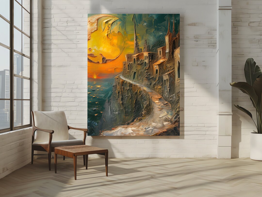 Fantasy Castle Cliffside Ocean Matte Painting Inspired Fantasy ...