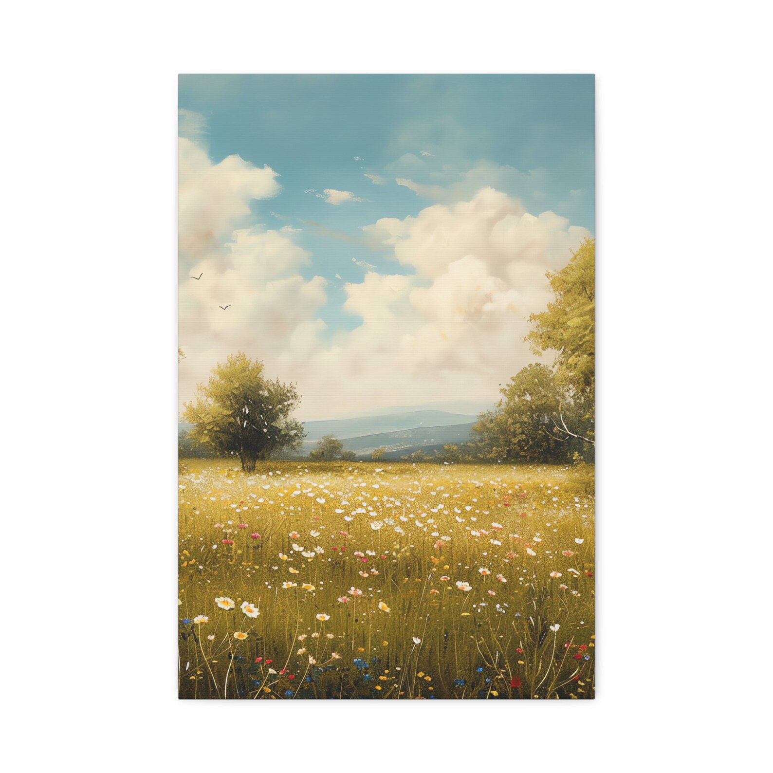 Wildflower Meadow Art Detailed Matte Painting American Scene Canvas ...