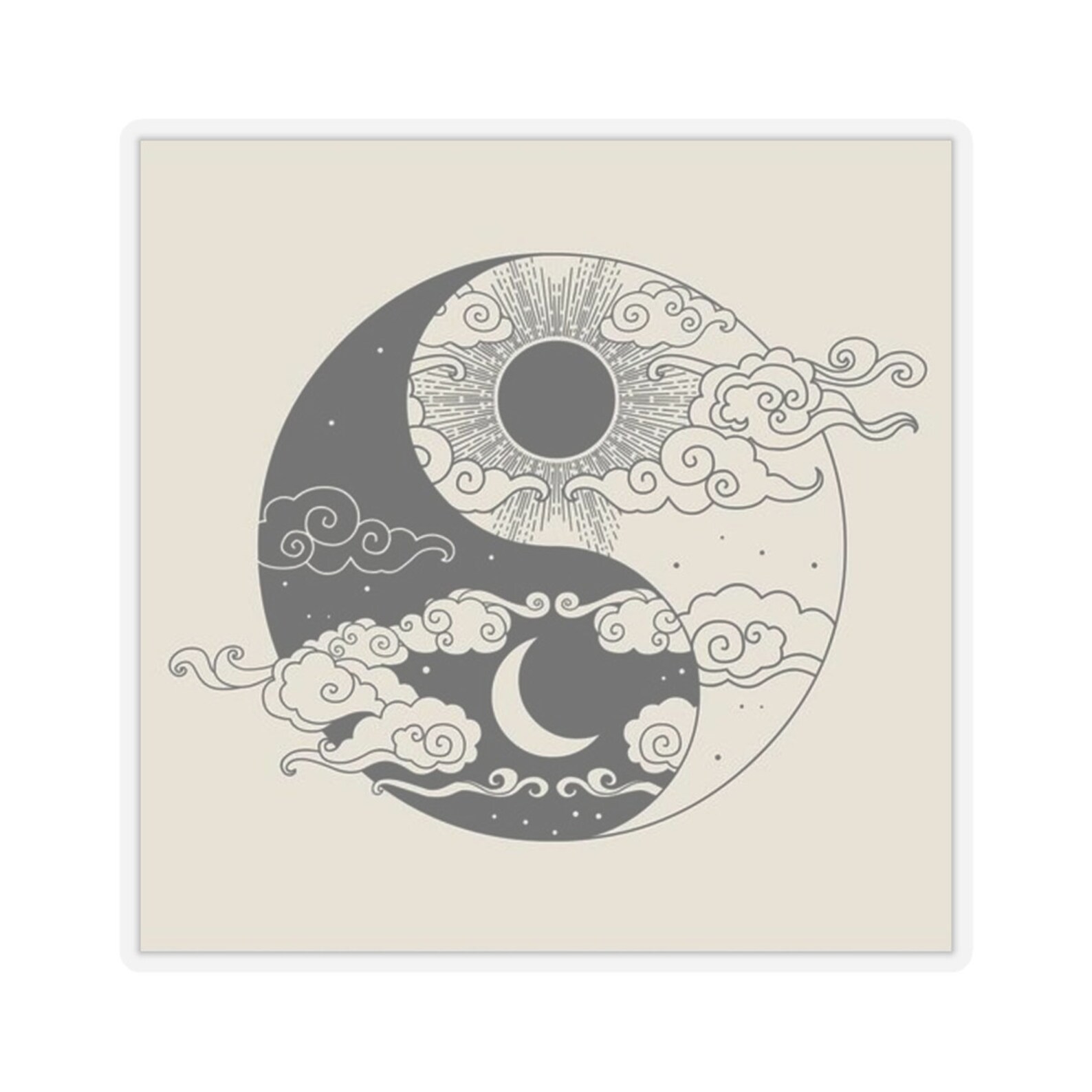 Yin Yang Sticker - Etsy