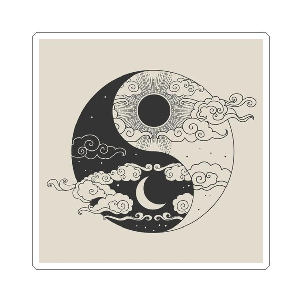 Yin Yang Sticker - Etsy
