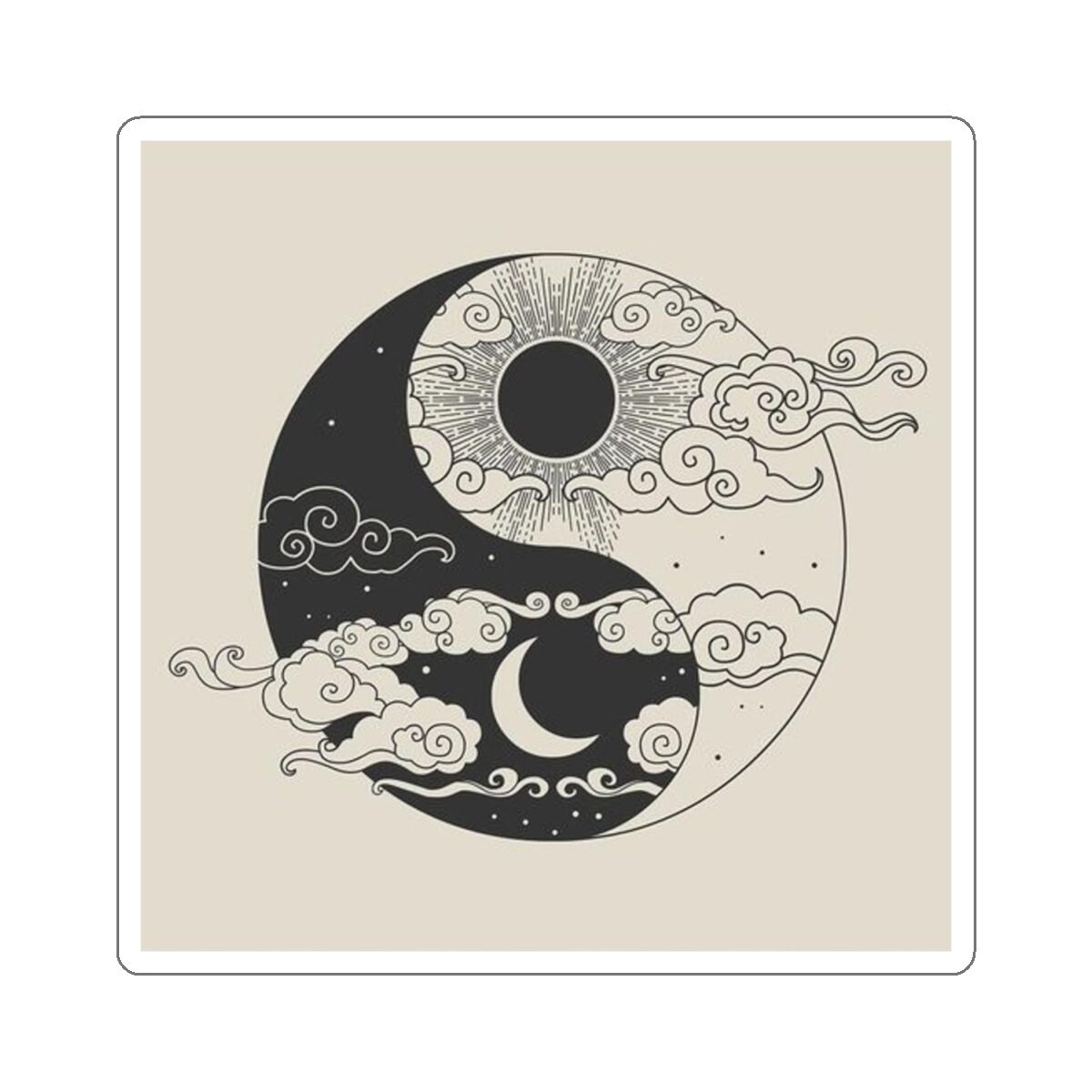Yin Yang Sticker - Etsy
