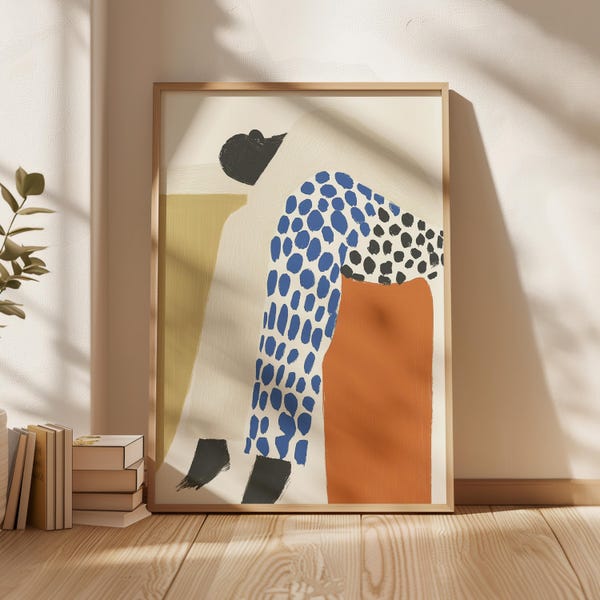 Blue and Orange Abstract Art - Etsy