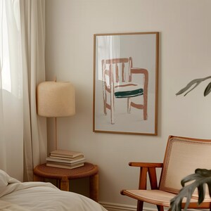 Modern Abstract Chair Art Print Minimalist Furniture Illustration ...
