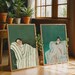 Emerald Green Abstract Woman Print Set: Modern Living Room Art (digital ...