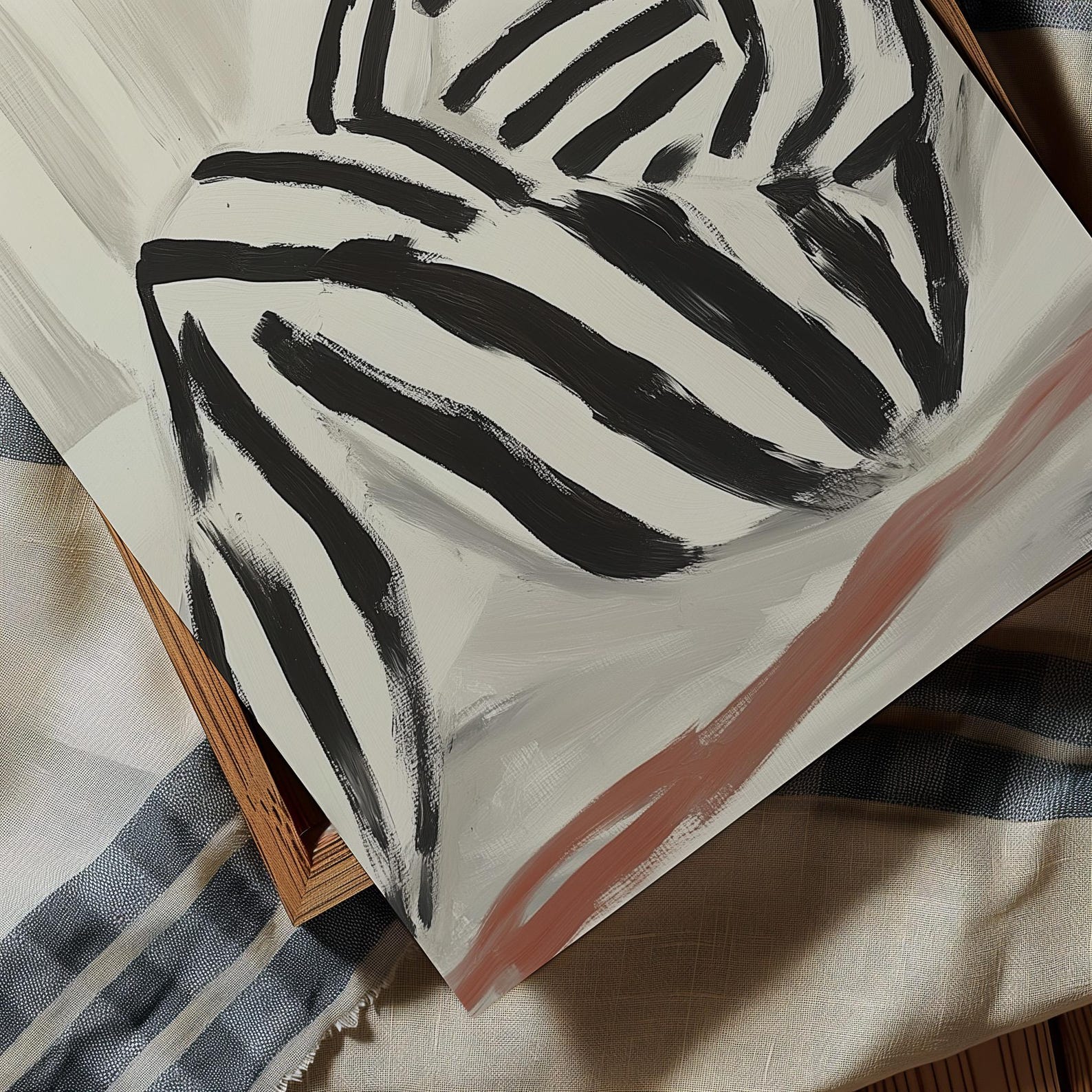 Minimalist Figure Art Print: Black and White Striped Design (instant ...