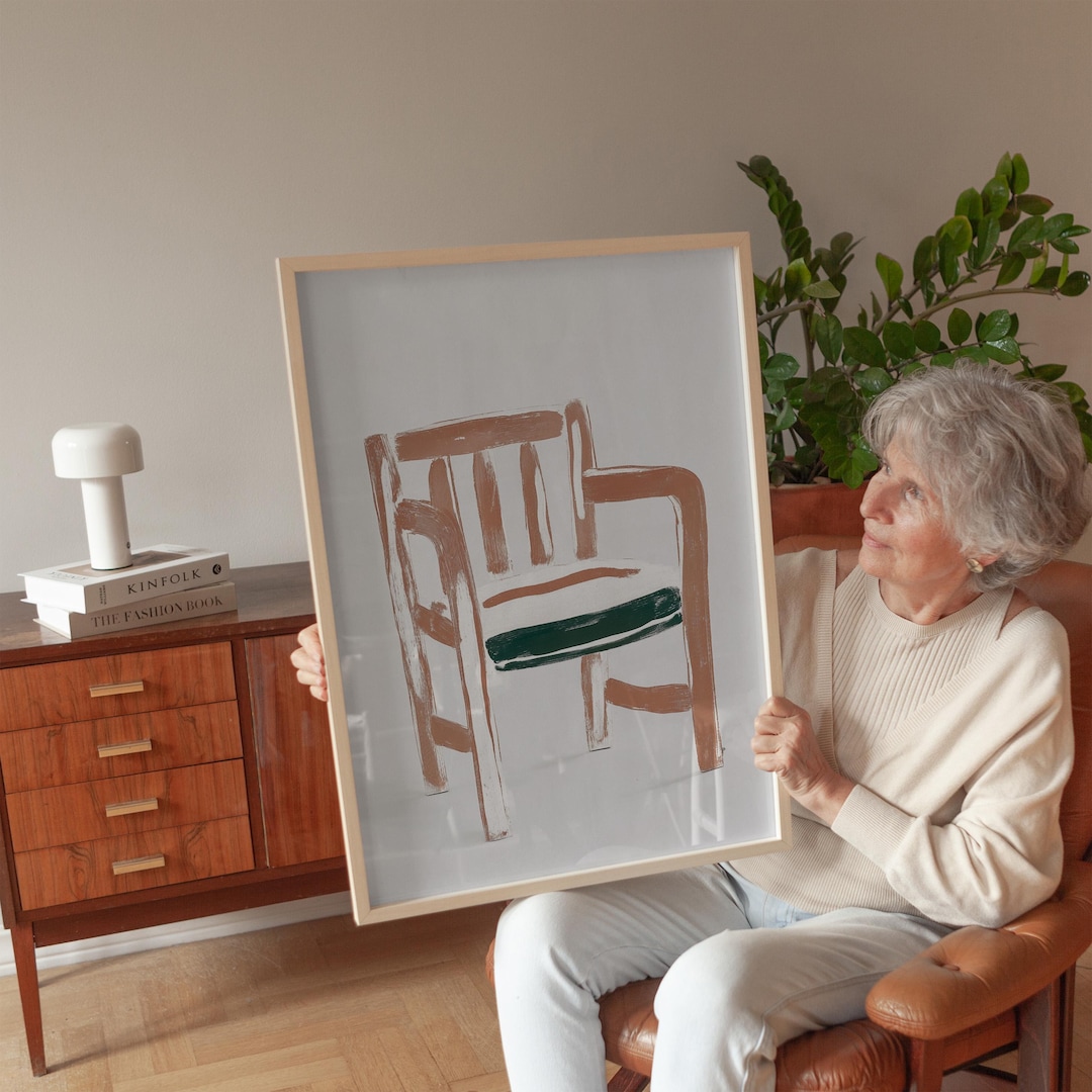 Modern Abstract Chair Art Print Minimalist Furniture Illustration ...