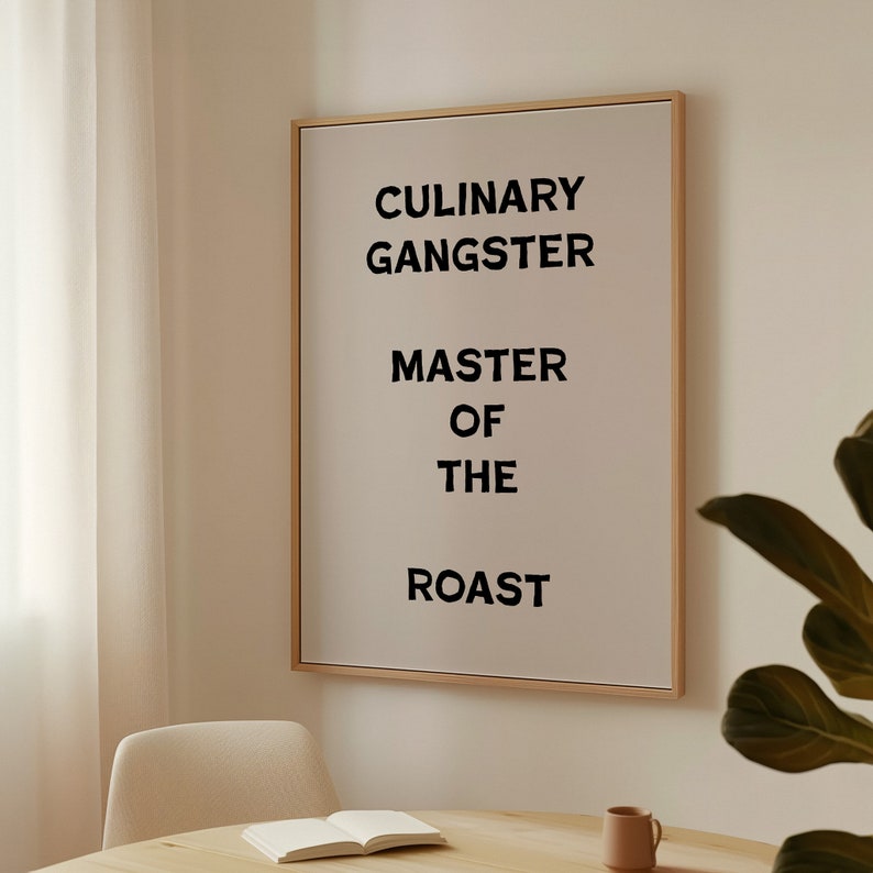 Culinary Gangster Funny Kitchen Decor Cooking Art Kitchen Wall Art ...