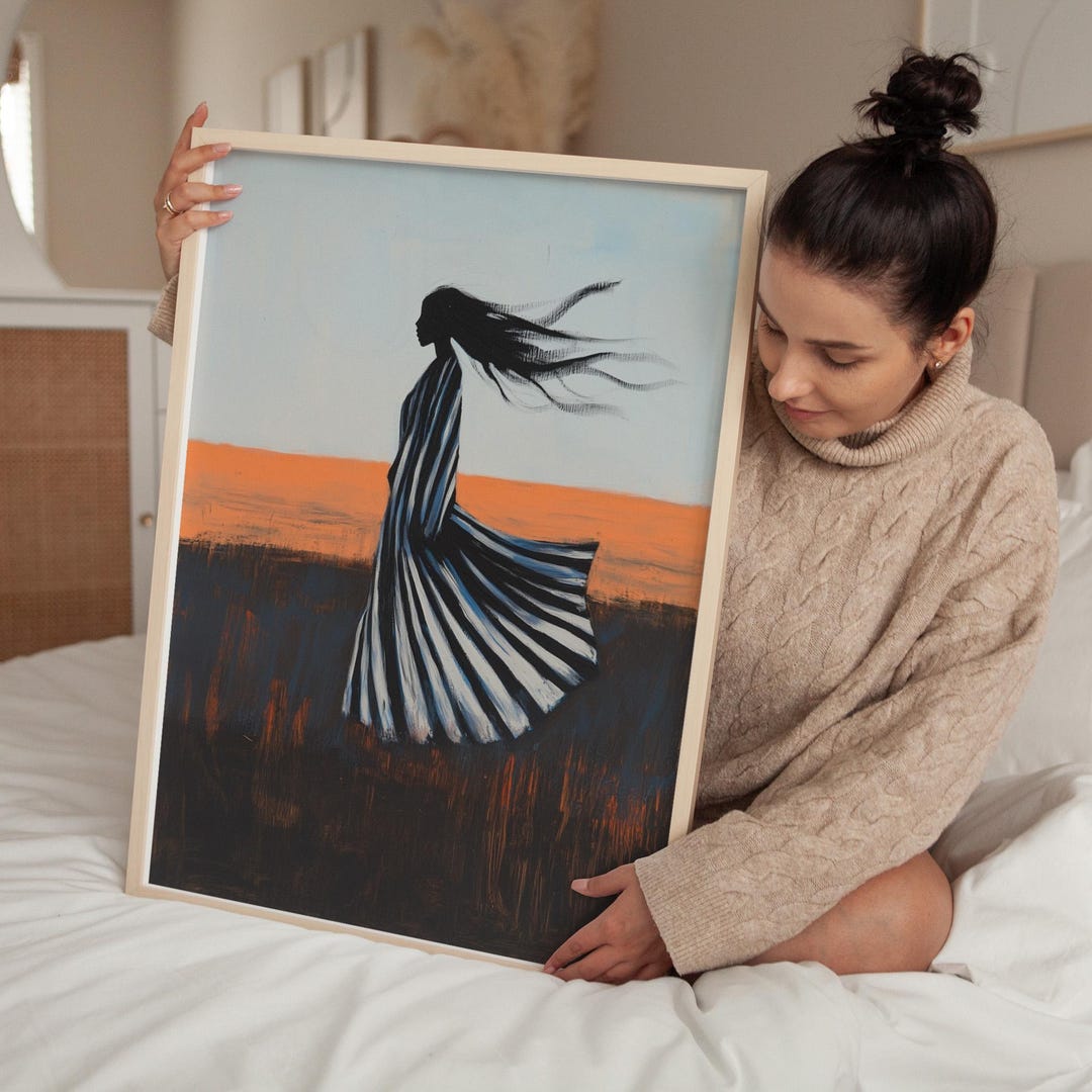 Minimalist Black and White Art Print, Black Woman Abstract Wall Art ...