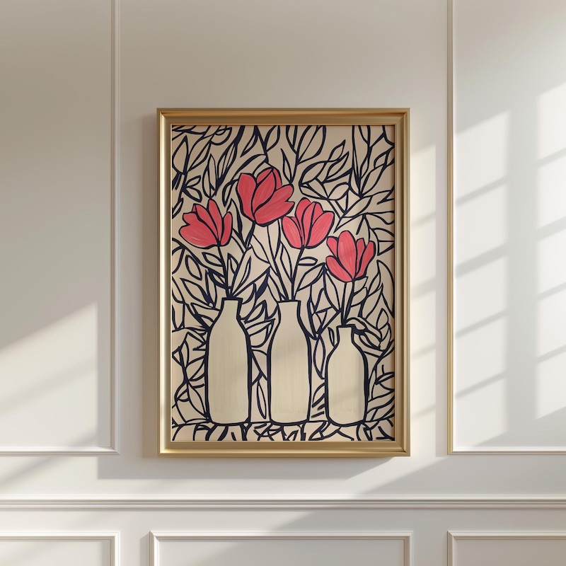 Modern Flower Art - Etsy