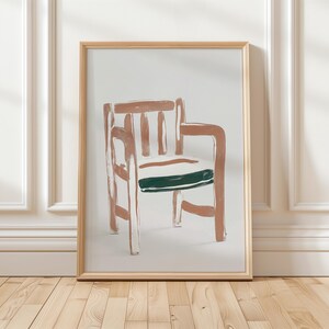 Modern Abstract Chair Art Print Minimalist Furniture Illustration ...