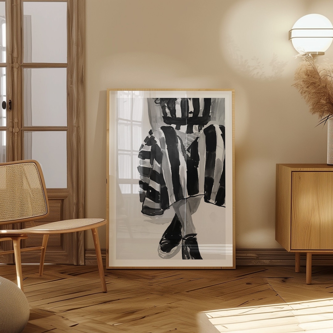 Abstract Legs Art Print: Mid Century Modern Black & White (digital ...