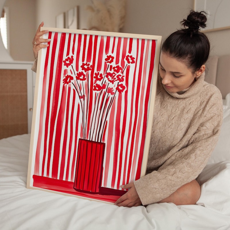 Bohemian Vase Red Color - Etsy