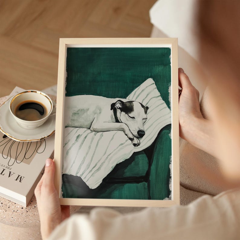 Jack Russell Terrier Art Print: Sleeping Dog Portrait (digital Download ...