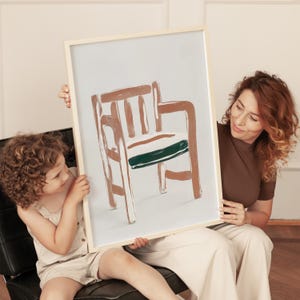 Modern Abstract Chair Art Print Minimalist Furniture Illustration ...