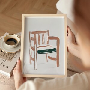 Modern Abstract Chair Art Print Minimalist Furniture Illustration ...