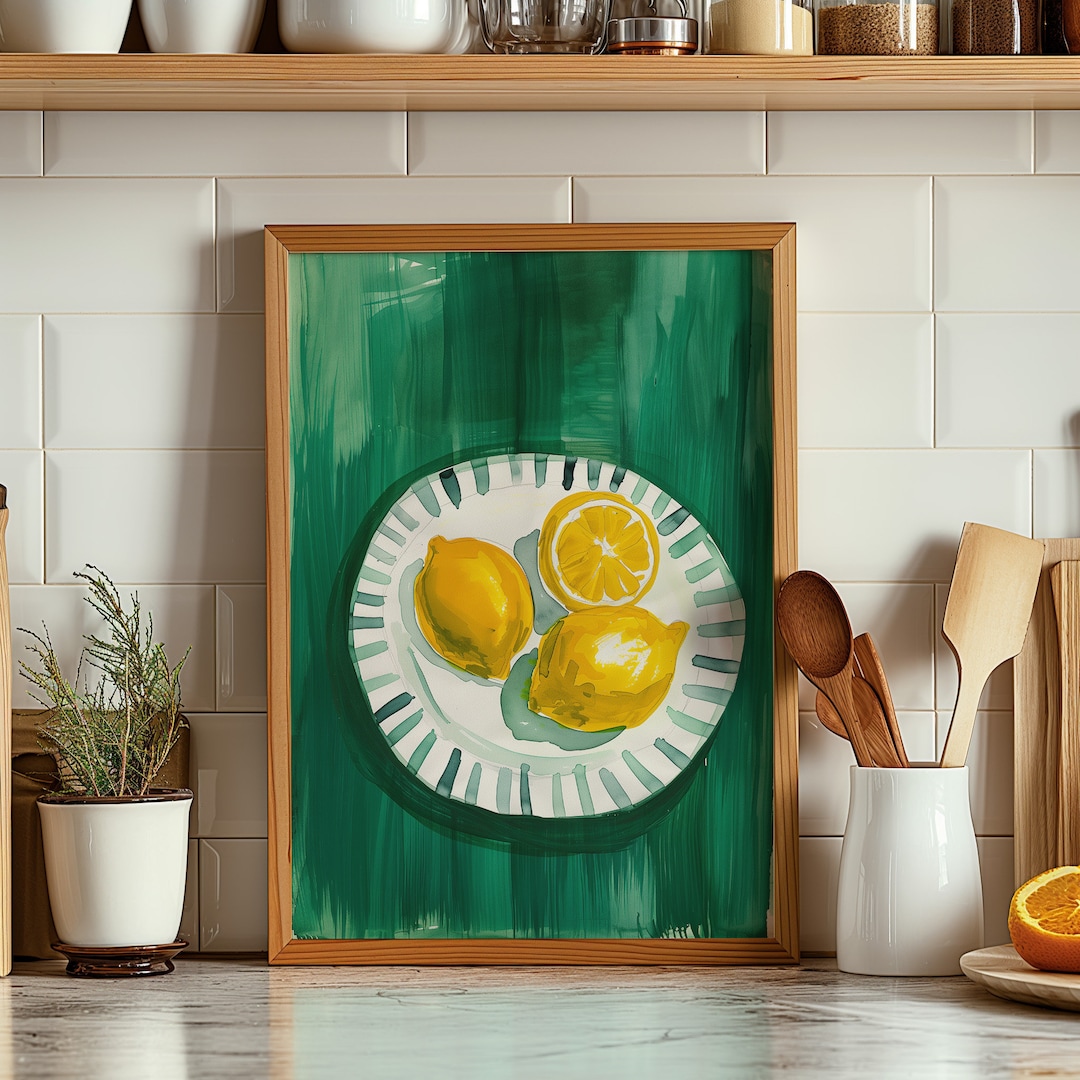 Abstract Lemons Large Wall Art Contemporary Art Minimalist Print ...