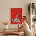 Red Abstract Woman Art Print: Modern Female Illustration (digital ...
