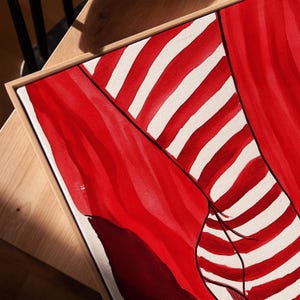 Red Striped High Heel Art Print: Bold Fashion Illustration (digital ...