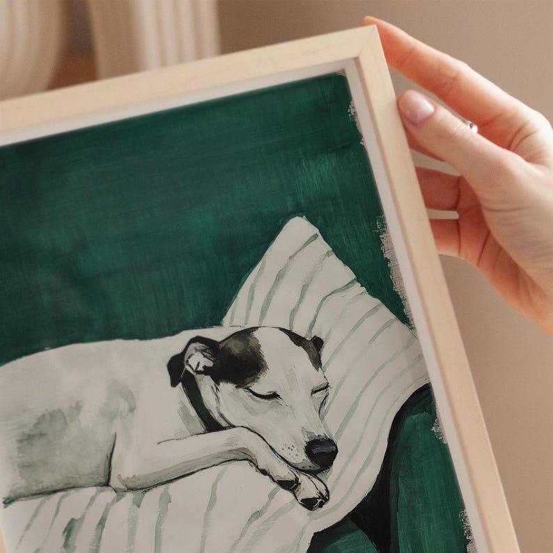 Jack Russell Terrier Art Print: Sleeping Dog Portrait (digital Download ...