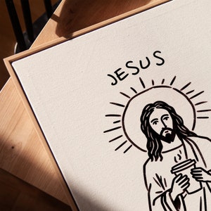 Funny Jesus Loves You A Latte Print: Christian Coffee Humor (digital ...