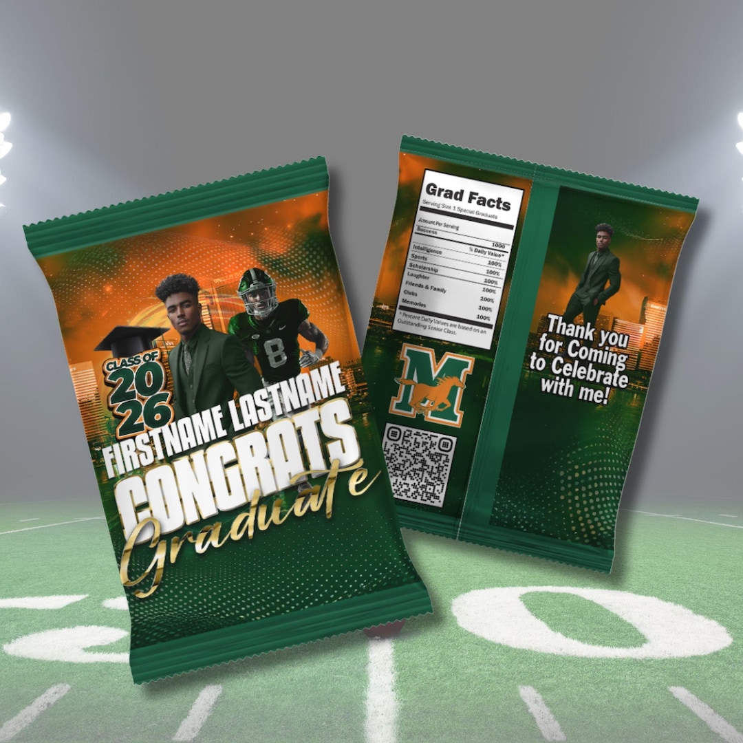 On My Way Custom Grad Chip Bags Set of 12, Grad Party Favors, Custom ...