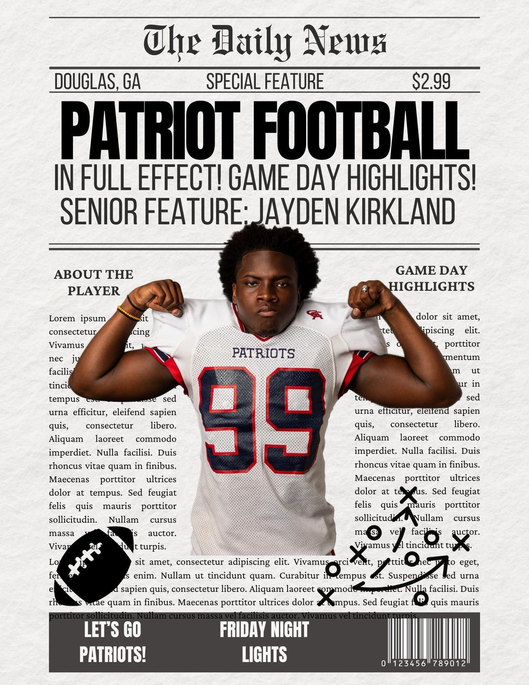 Custom Sports Newspaper | Personalized Football Senior Night Gift ...