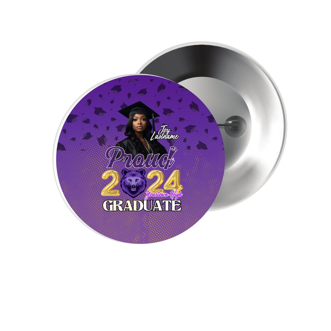 Custom Proud Grad Buttons Custom Grad Pins, Personalized Grad Gift ...
