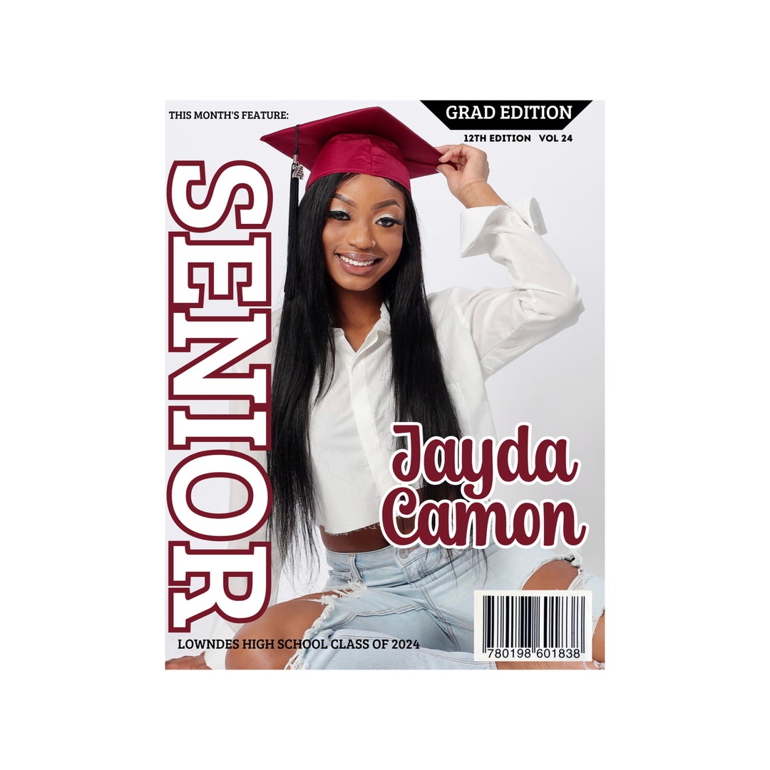 Custom Grad Magazine Cover for Graduation Gift for Highschool Graduate ...
