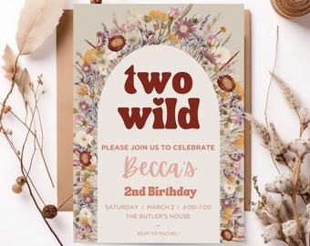 Born to Be Wild Wildflower Invitation, Wildflower Party Invitation ...