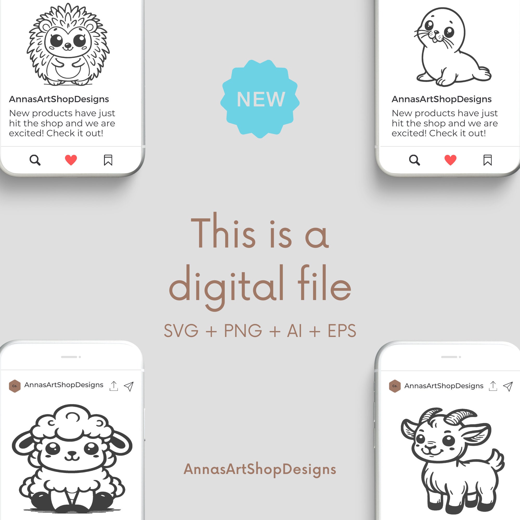 Animals Svg Bundle 26 Cute Animal Svgs - Etsy