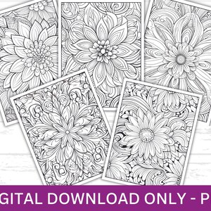 30 Relaxing Mandala Patterns Coloring Pages, Flowers, for Children ...